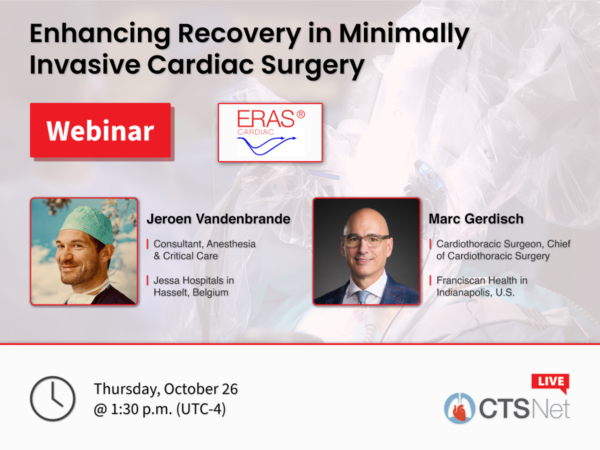 "Enhancing Recovery in Minimally Invasive Cardiac Surgery" | ERAS Cardiac Society Webinar in ...